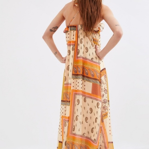 Zara | Dresses | Zara Paisley Strappy Ruffle Maxi Print Dress | Poshmark